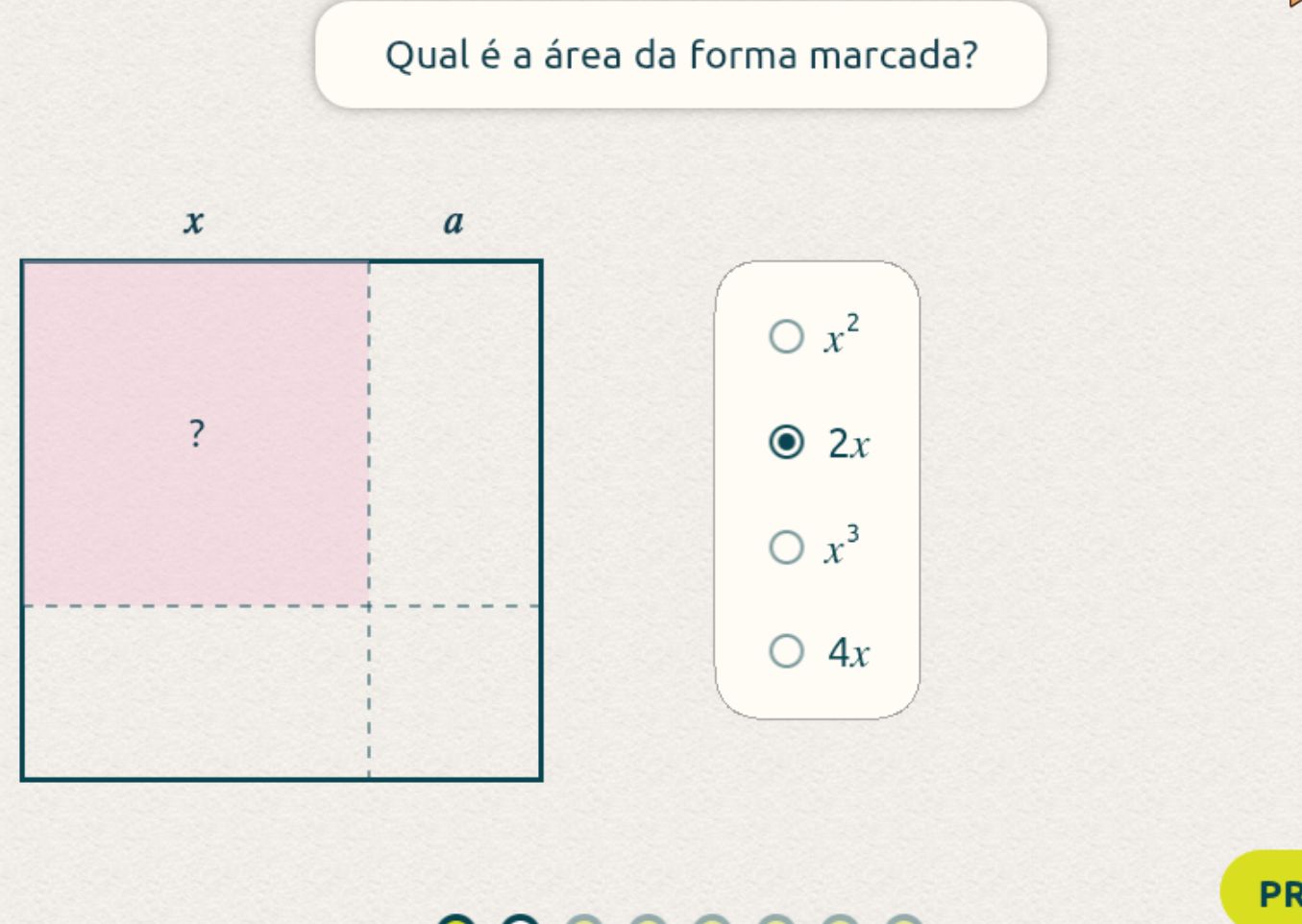 Qual é a área da forma marcada? $ {x}$ $ | StudyX