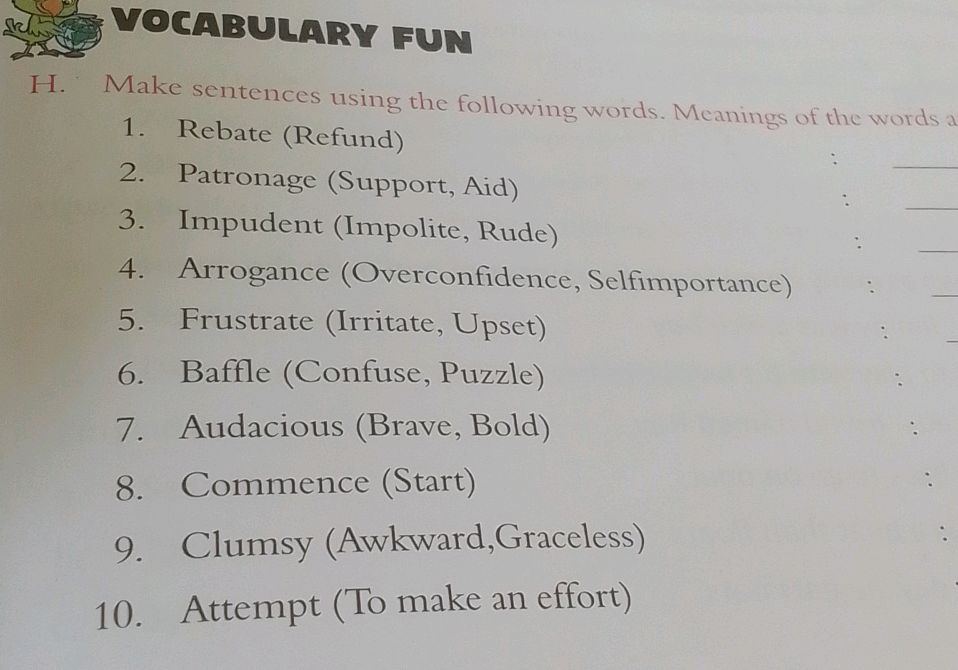 Make sentences using the following words. | StudyX