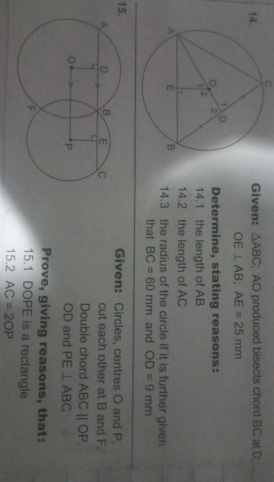 14. Given: $ ABC$; AO produced bisects | StudyX