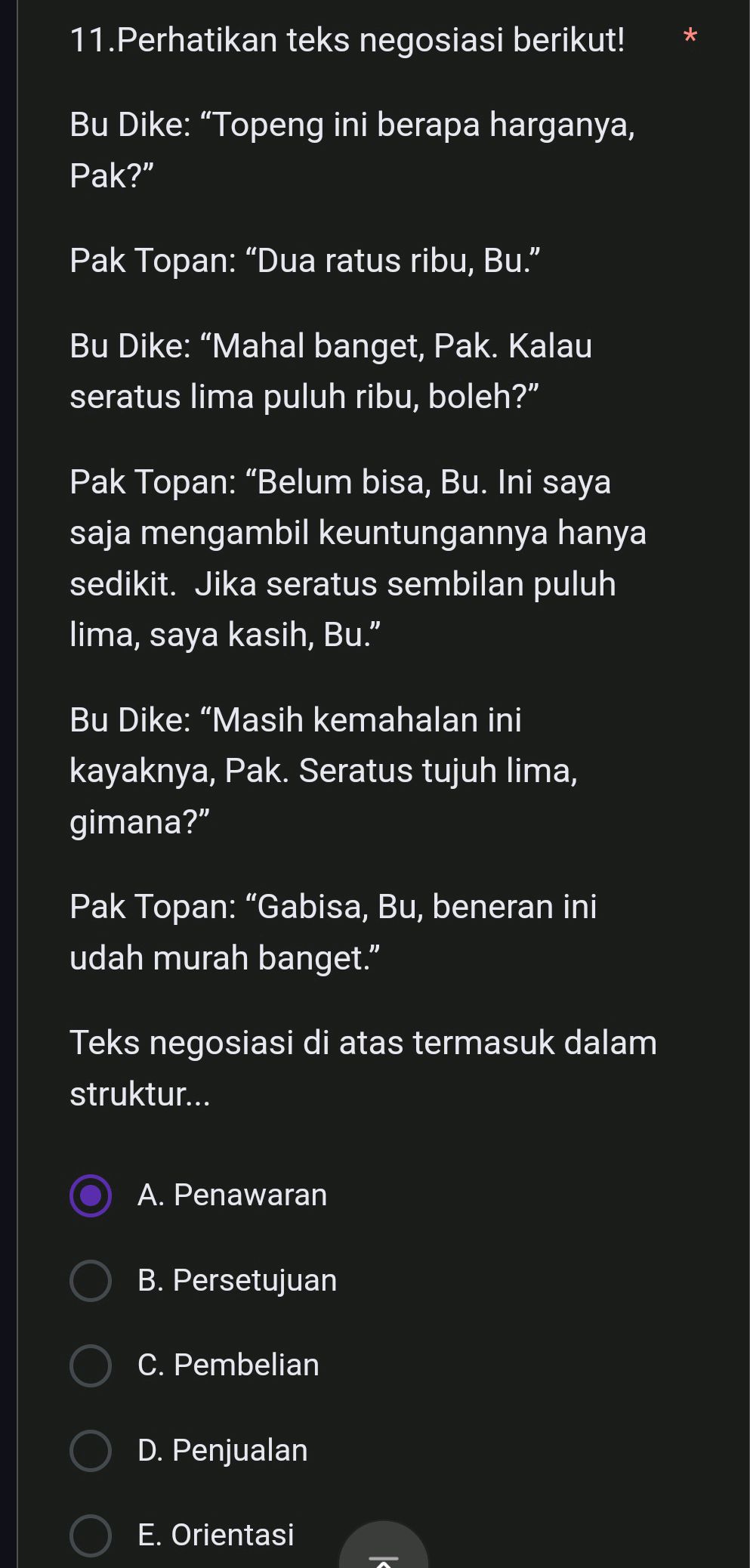 11. Perhatikan teks negosiasi berikut! Bu | StudyX