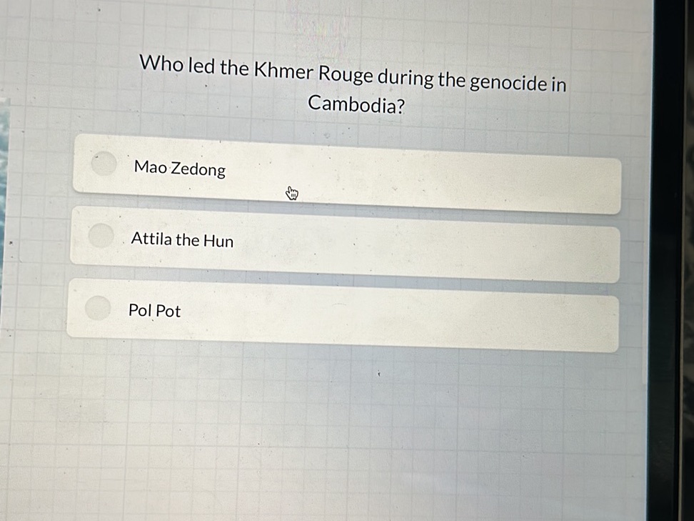 Who led the Khmer Rouge during the genocide | StudyX