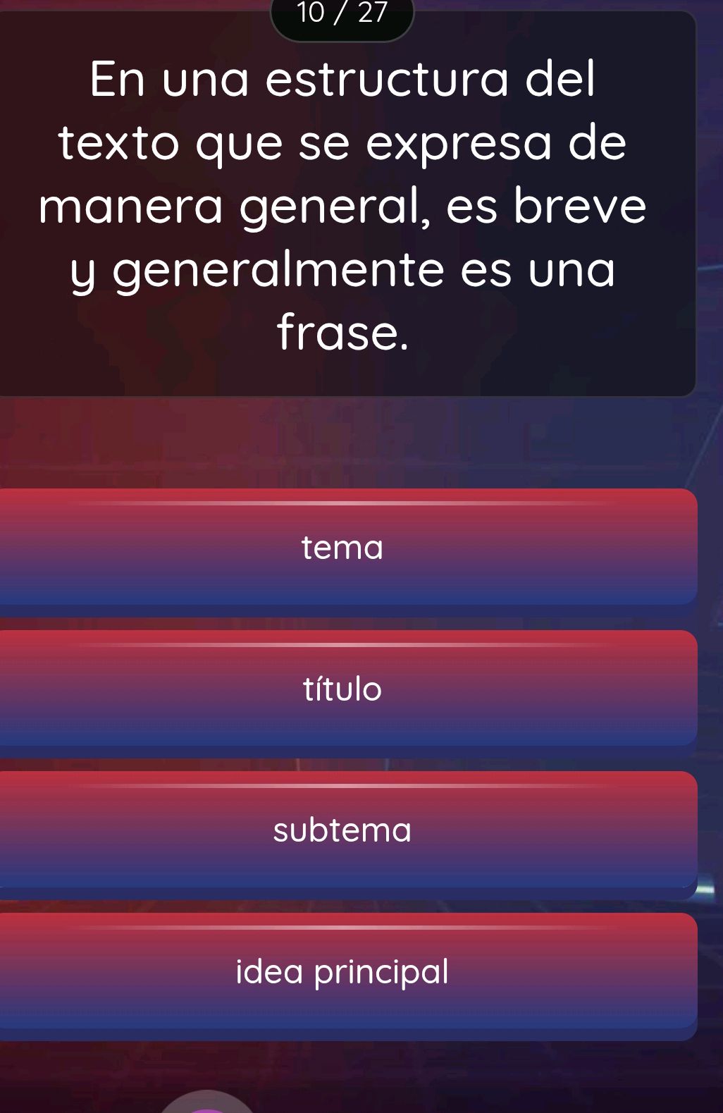 En una estructura del texto que se expresa | StudyX