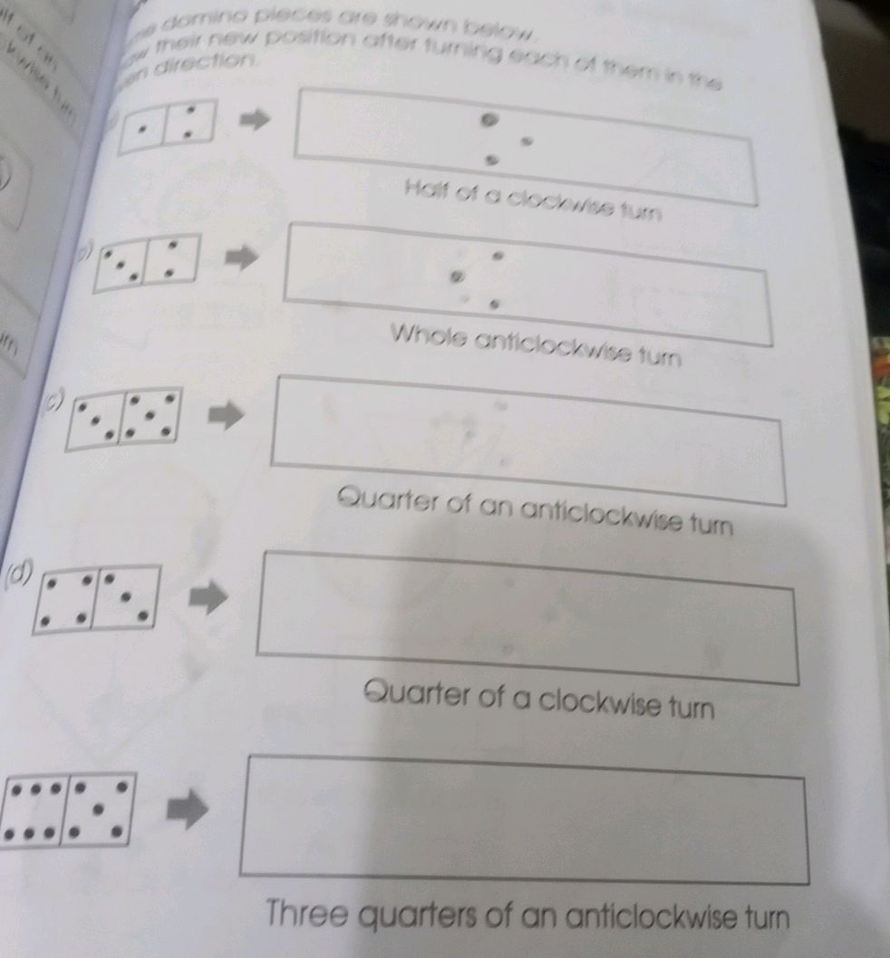 domino pieces are shown below ow their new | StudyX