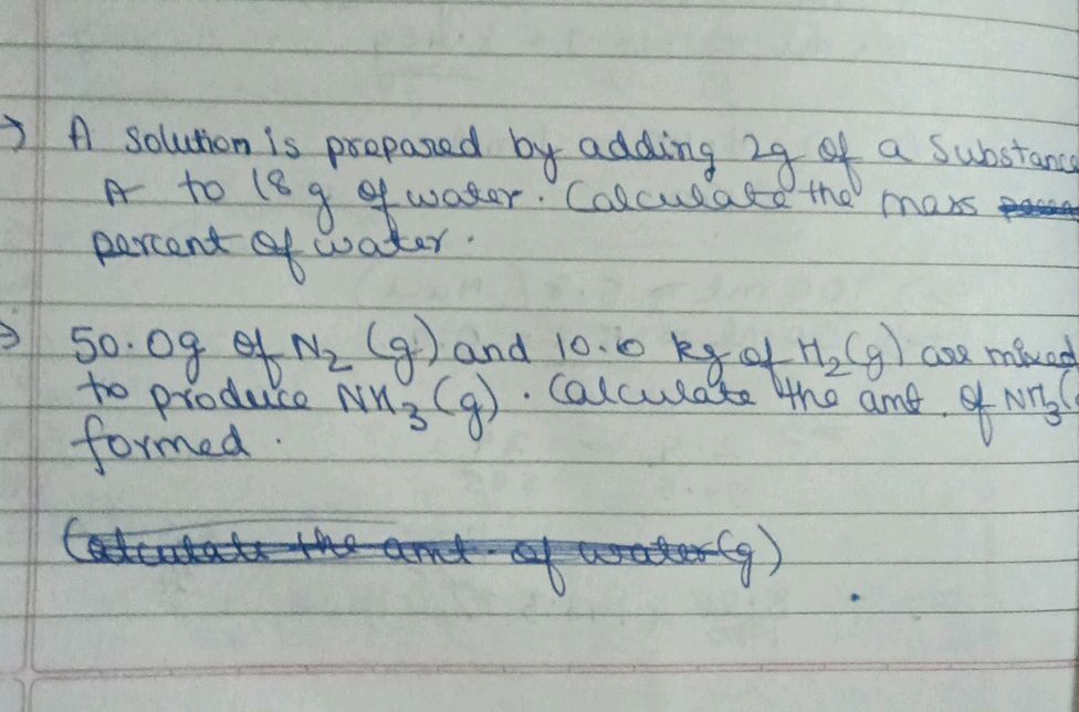 A solution is prepared by adding 2g of a | StudyX
