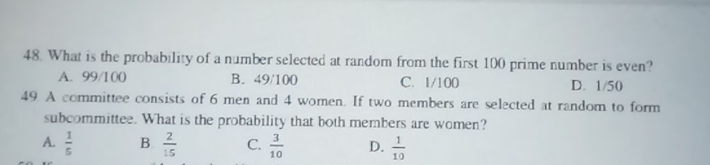 48. What is the probability of a number | StudyX