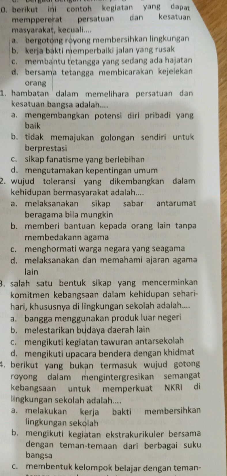 20. berikut ini contoh kegiatan yang dapat | StudyX