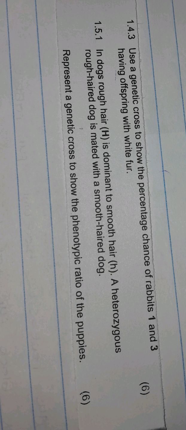 1. 4.3 Use a genetic cross to show the | StudyX