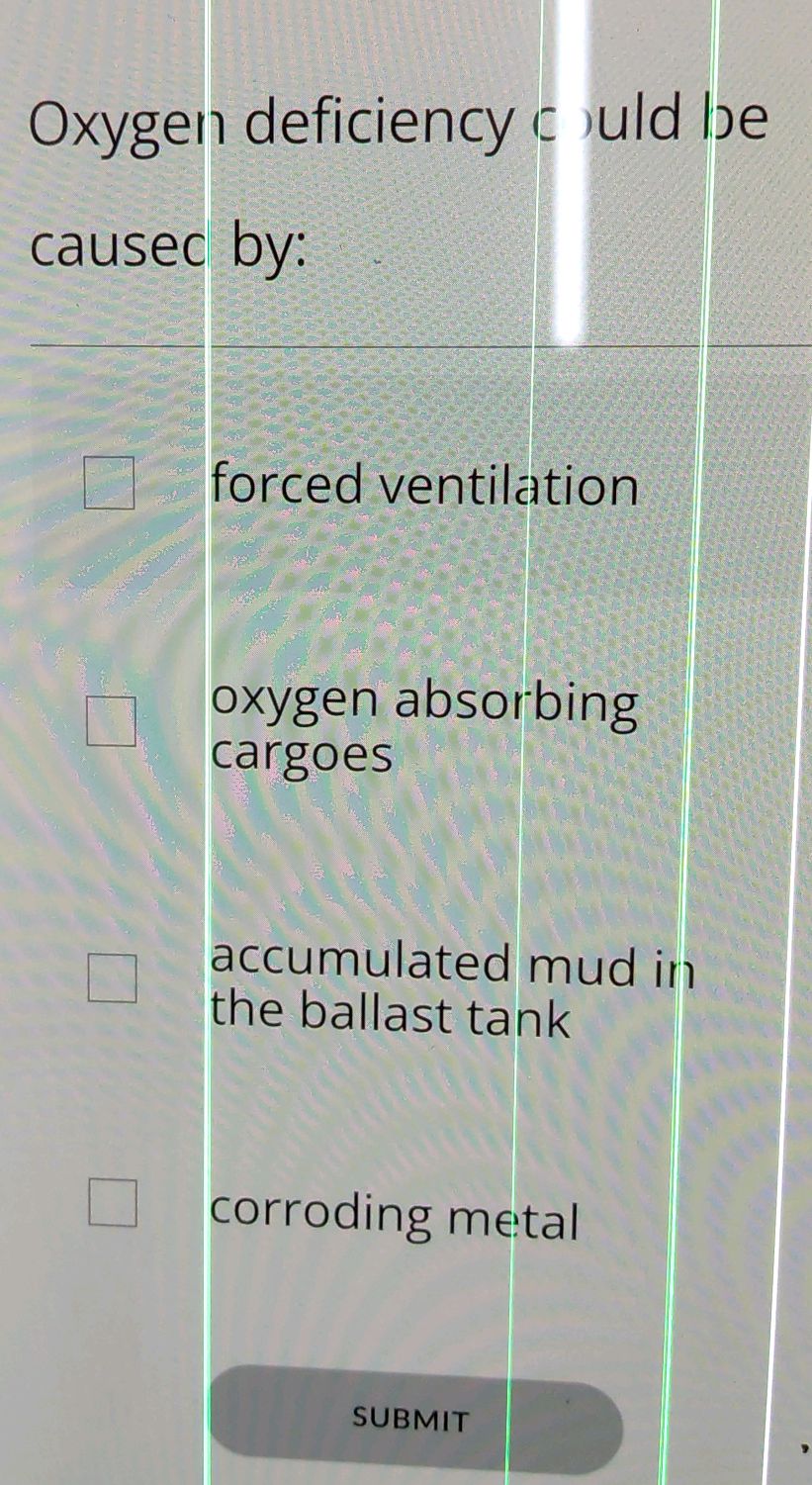 Oxygen deficiency could be caused by: | StudyX