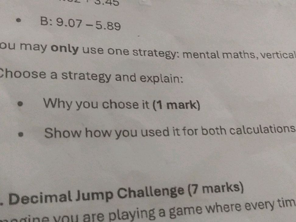 B: 9.07 - 5.89 You may only use one | StudyX