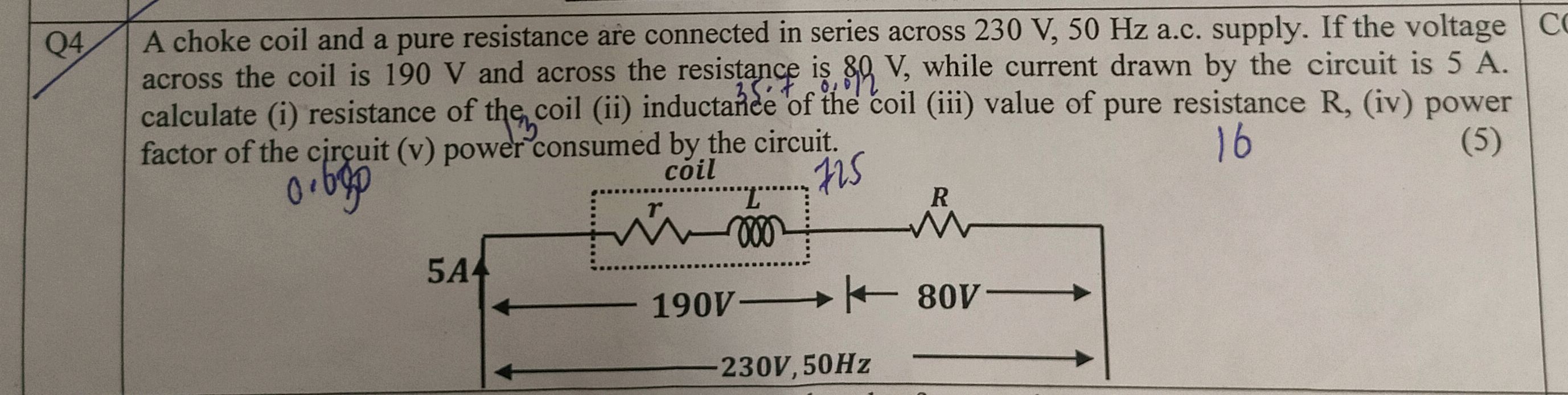 A choke coil and a pure resistance are | StudyX