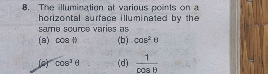 8. The illumination at various points on a | StudyX