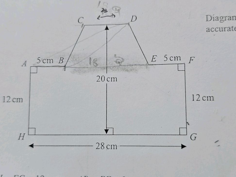 The image shows a composite shape made up of | StudyX