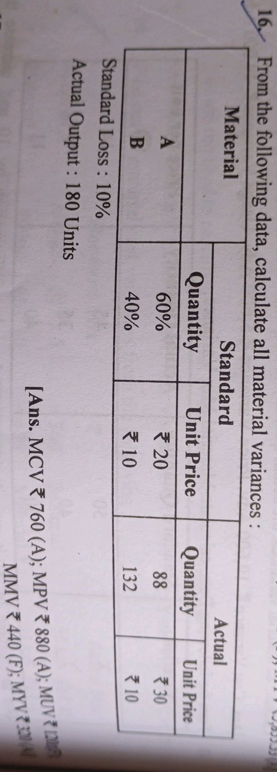 From the following data, calculate all | StudyX