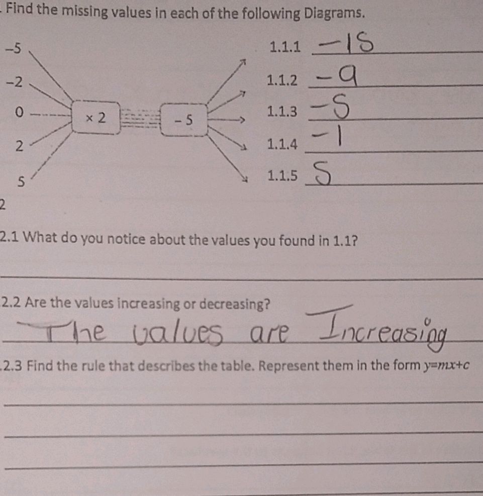 1. Find the missing values in each of the | StudyX