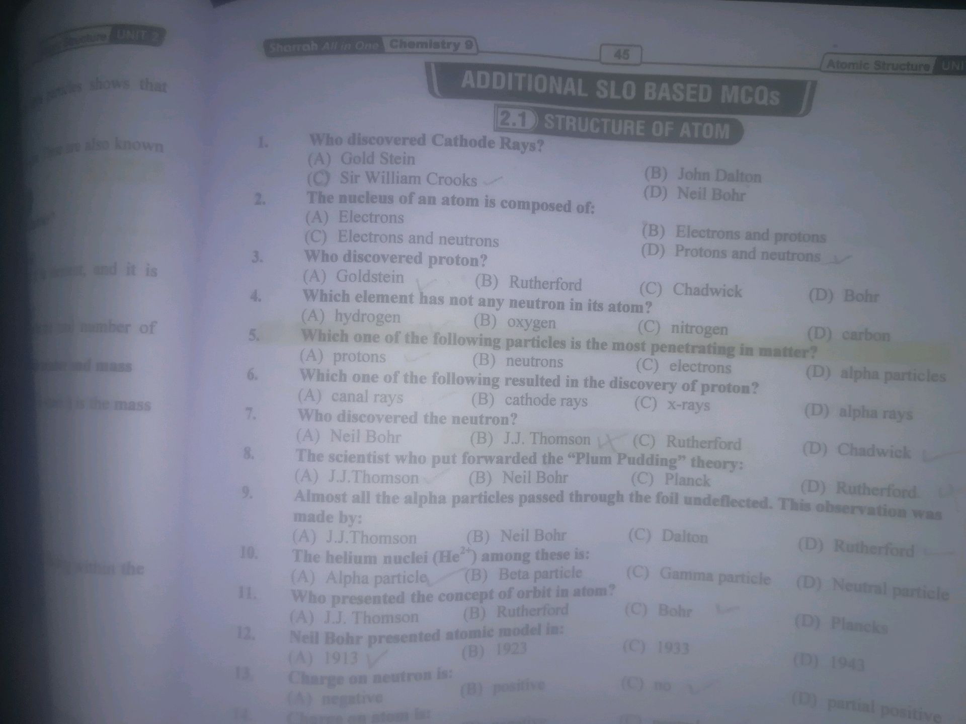 1. Who discovered Cathode Rays? (A) Gold | StudyX
