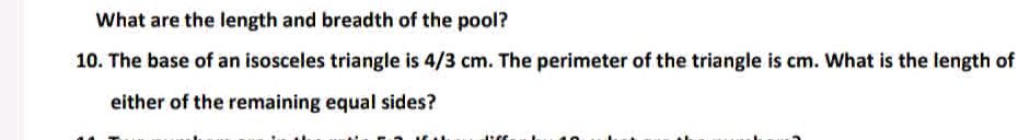 What are the length and breadth of the pool? | StudyX