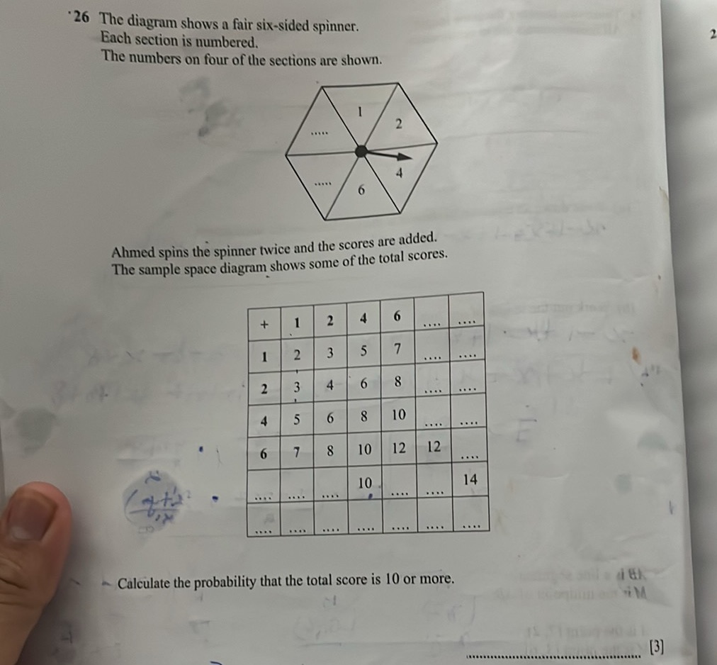 26 The diagram shows a fair six-sided | StudyX