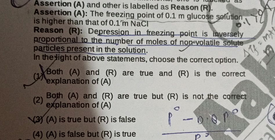 Assertion (A) and other is labelled as | StudyX