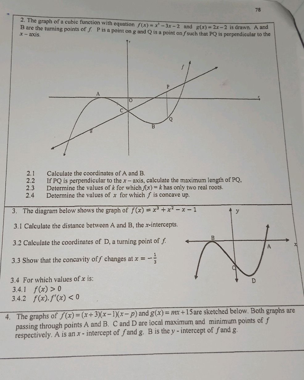 2. The graph of a cubic function with | StudyX