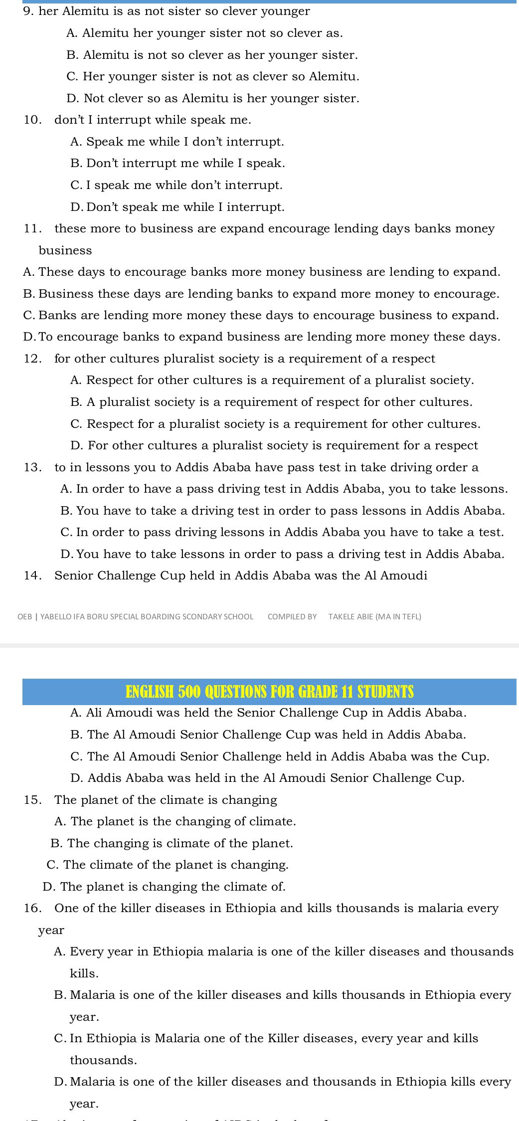 9. her Alemitu is as not sister so clever | StudyX