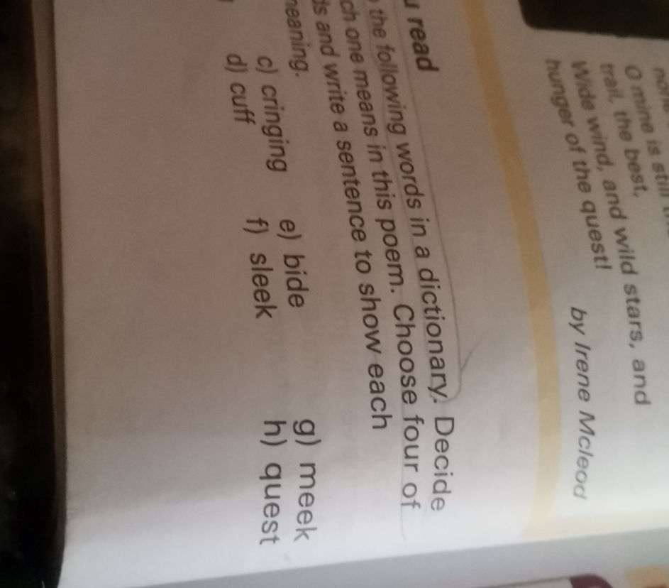 Read the following words in a dictionary. | StudyX