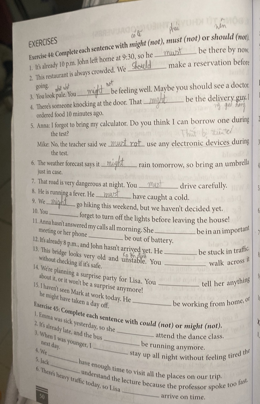 Exercise 44: Complete each sentence with | StudyX