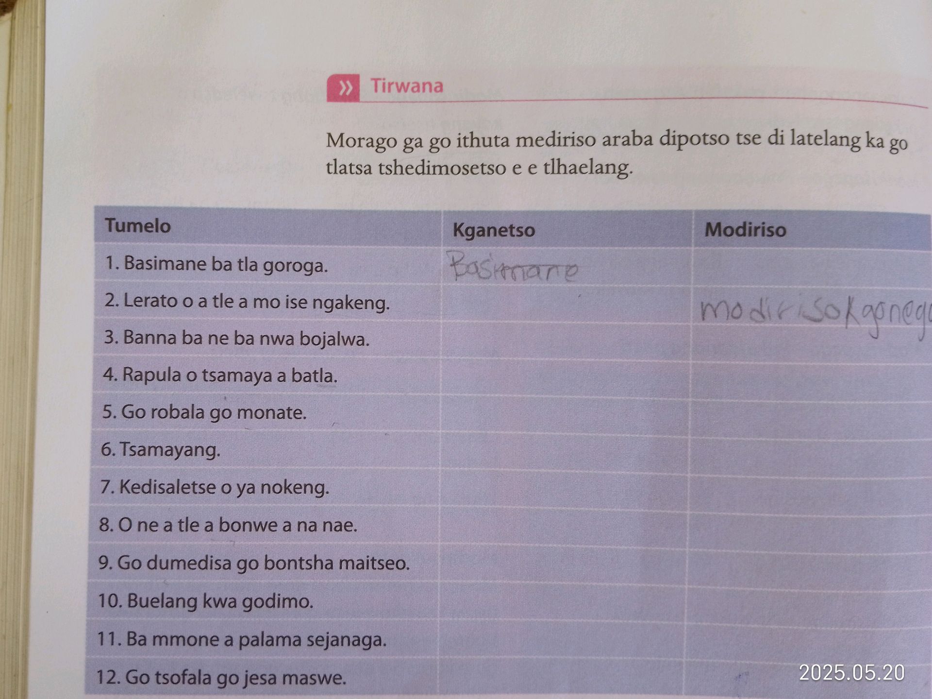 Morago ga go ithuta mediriso araba dipotso | StudyX