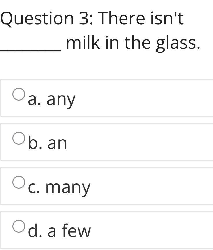 Question 3: There isn't milk in the glass. | StudyX