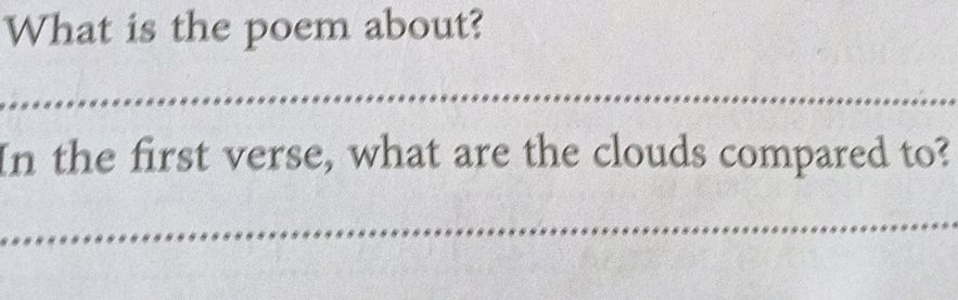 What is the poem about? In the first verse, | StudyX