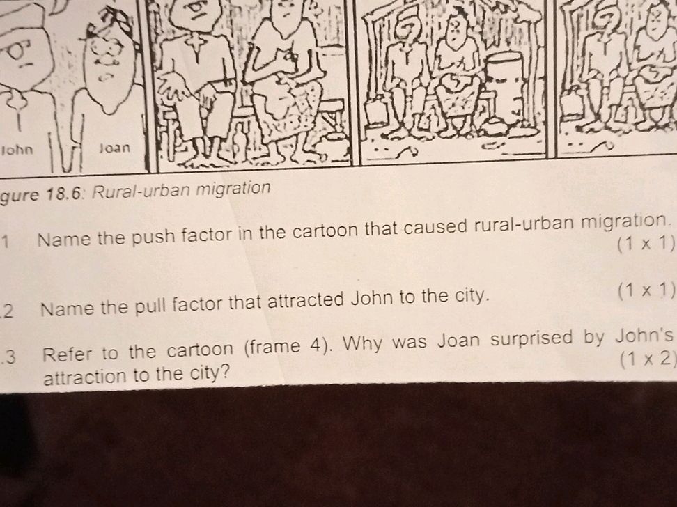 1. Name the push factor in the cartoon that | StudyX
