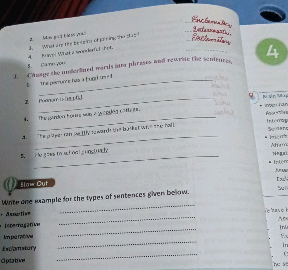 Change the underlined words into phrases and | StudyX