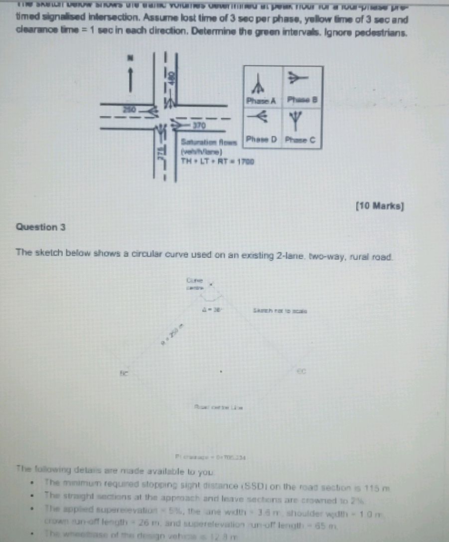 The sketch below shows a circular curve used | StudyX