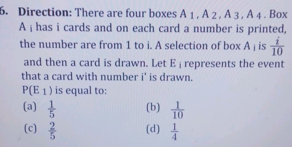 6. Direction: There are four boxes A1, A2, | StudyX