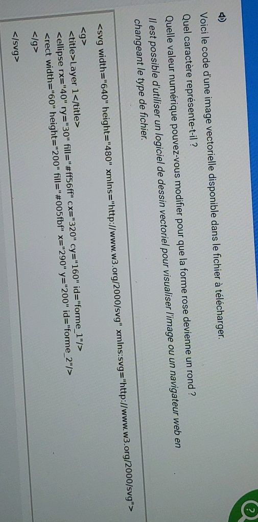 4) Voici le code d'une image vectorielle | StudyX