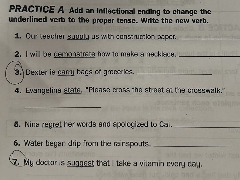 PRACTICE A Add an inflectional ending to | StudyX