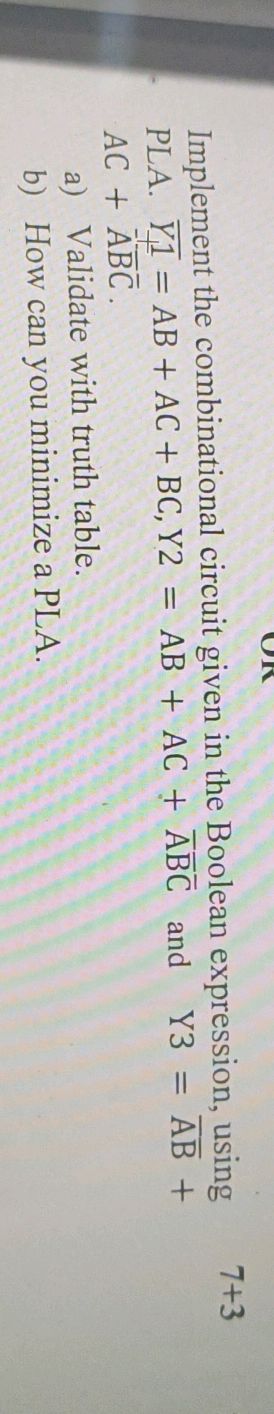 Implement the combinational circuit given in | StudyX