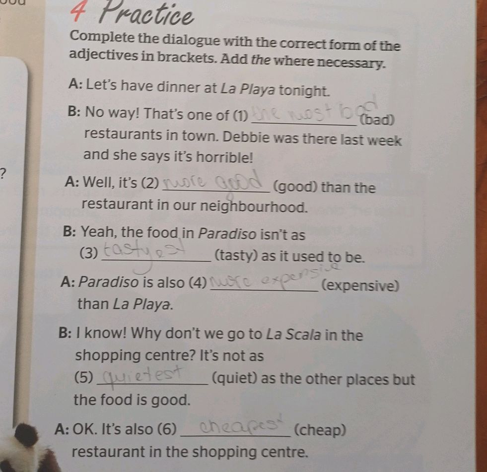 Complete the dialogue with the correct form | StudyX