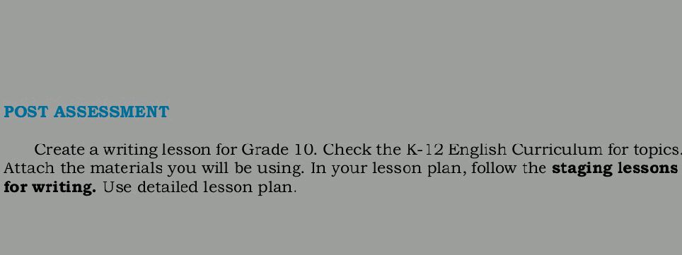 Create a writing lesson for Grade 10. Check | StudyX
