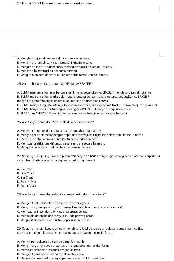 24. Fungsi COUNTIF dalam spreadsheet | StudyX