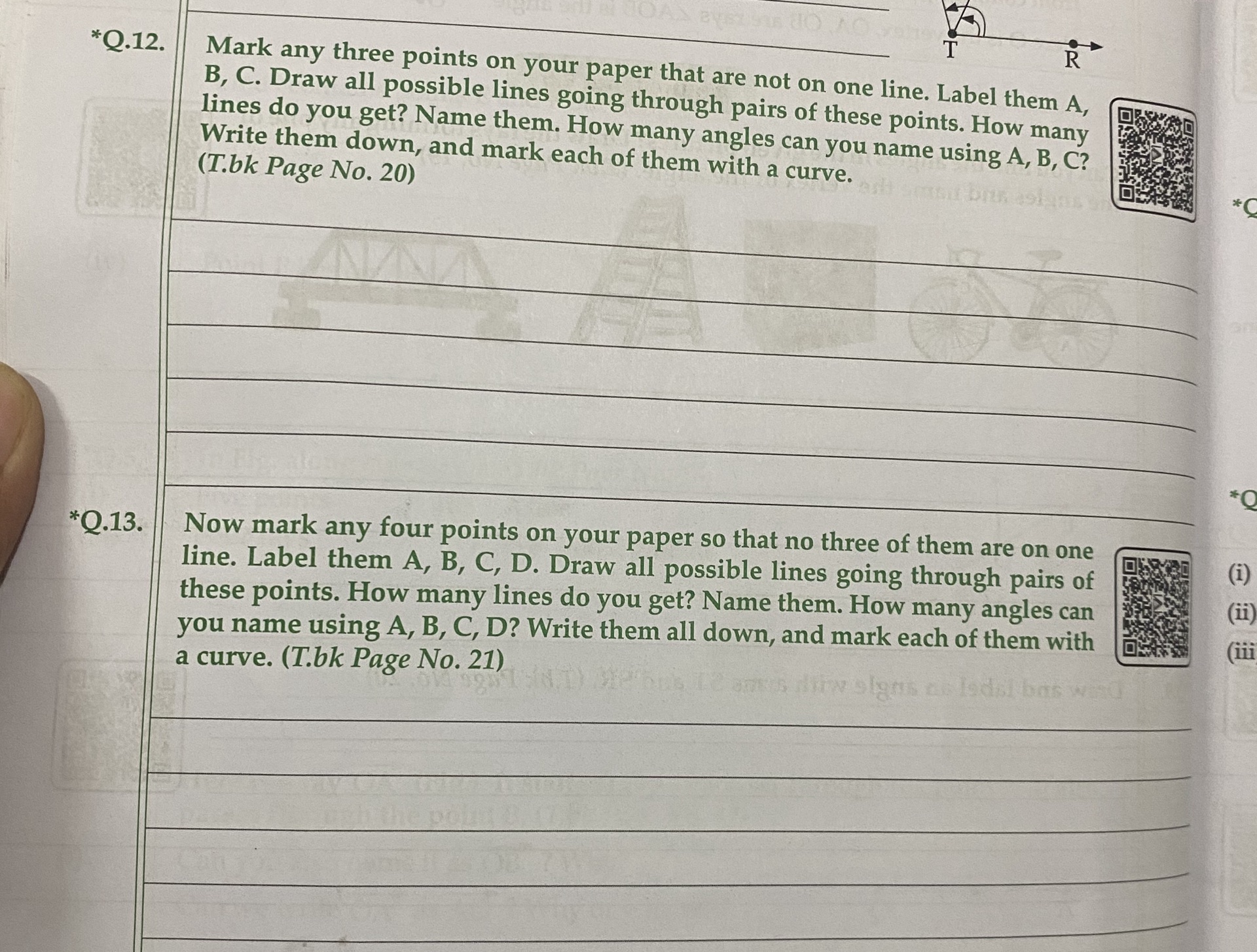 *Q.12. Mark any three points on your paper | StudyX