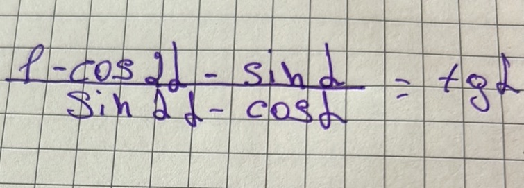 Prove trigonometric identity: (1 - cos 2d) / | StudyX