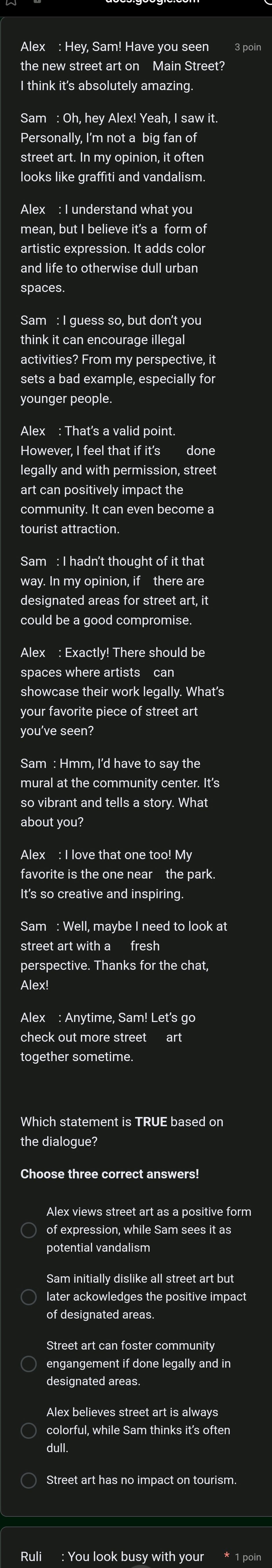 Which statement is TRUE based on the | StudyX