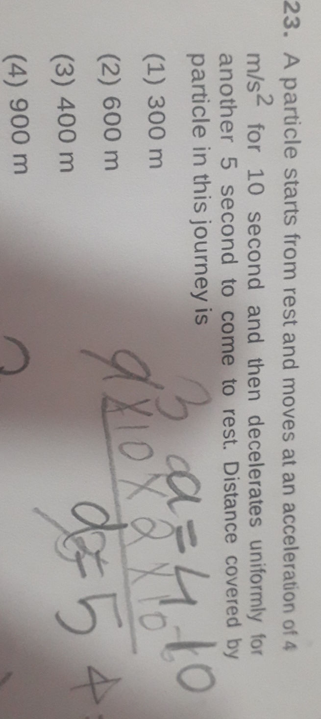 23. A particle starts from rest and moves at | StudyX