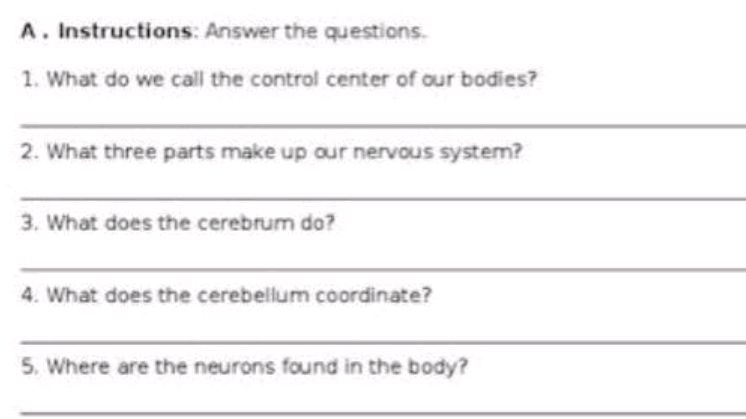 A. Instructions: Answer the questions. 1. | StudyX