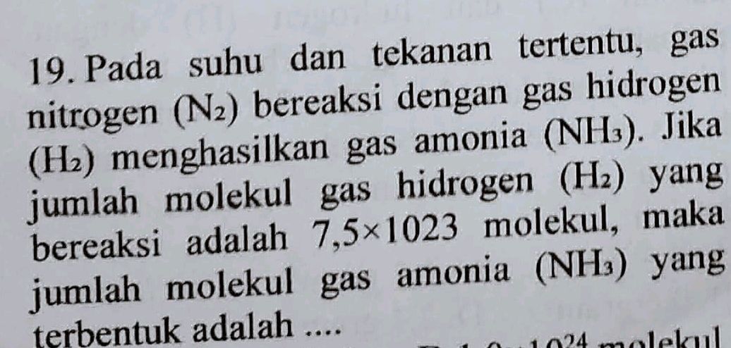 19. Pada suhu dan tekanan tertentu, gas | StudyX