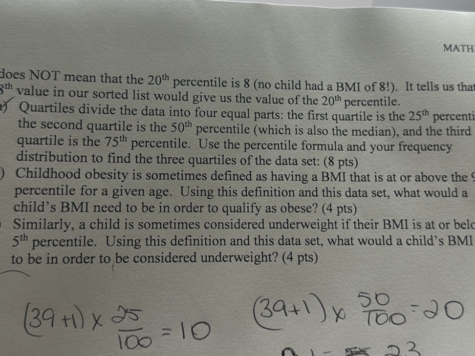 a) Quartiles divide the data into four equal | StudyX