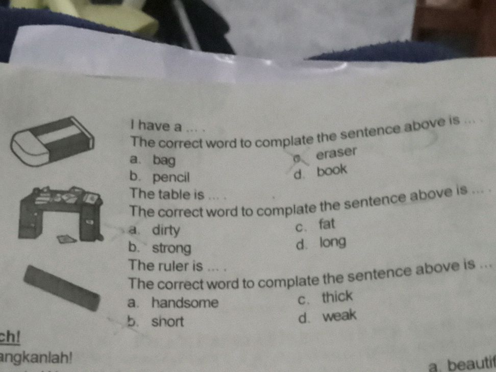 I have a ... The correct word to complate | StudyX
