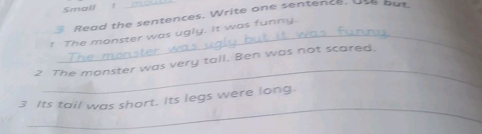 3 Read the sentences. Write one sentence. 1 | StudyX