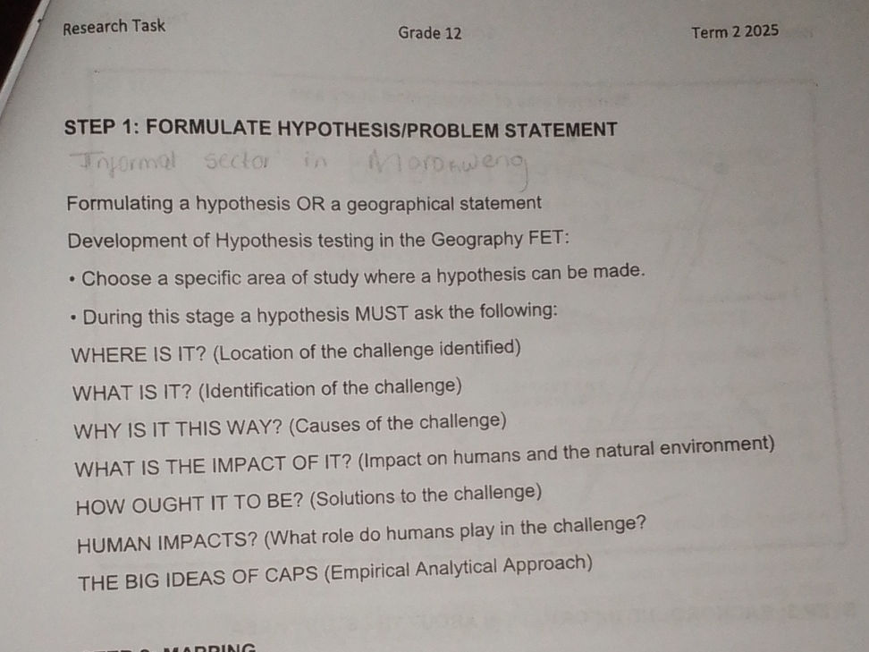 STEP 1: FORMULATE HYPOTHESIS/PROBLEM | StudyX