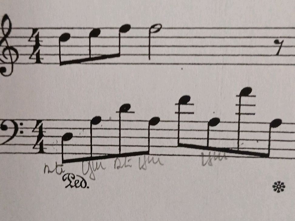 The image shows musical notation. There are | StudyX